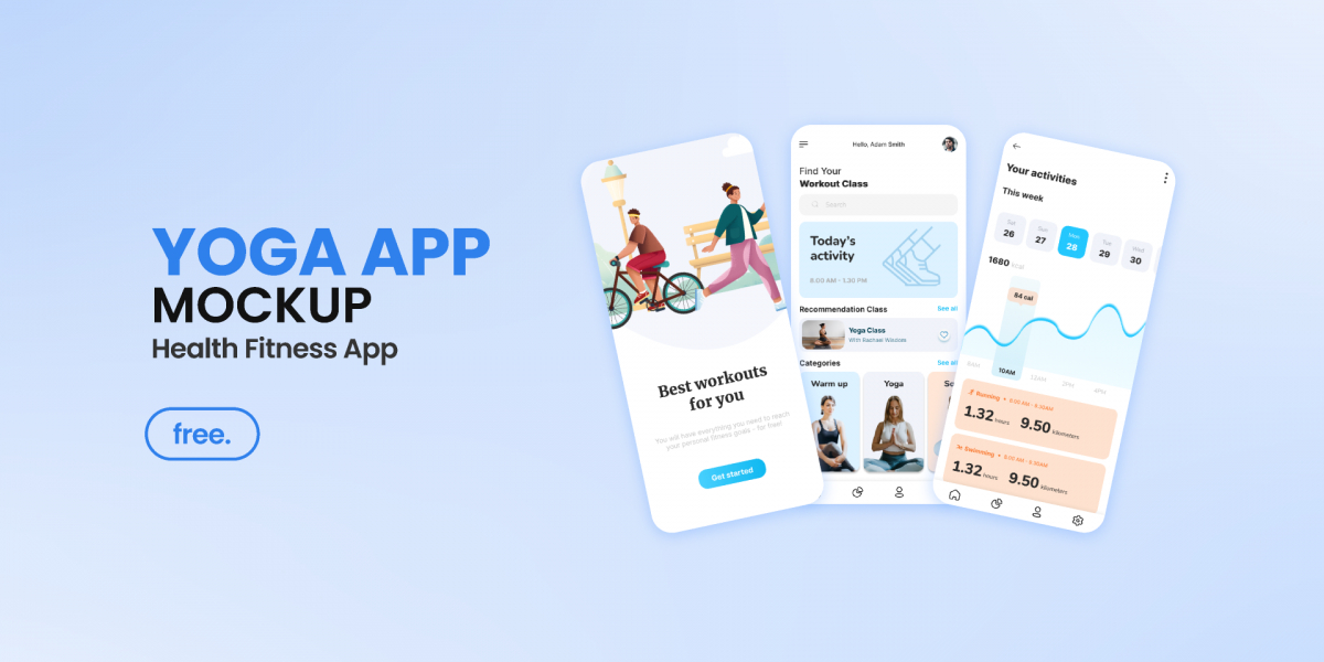 Figma Health Fitness Workout App (FREEBIE - Prototype) | UI4Free