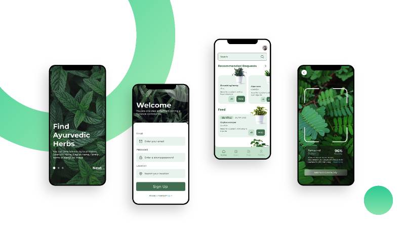 Figma Herb Friends Mobile App | UI4Free
