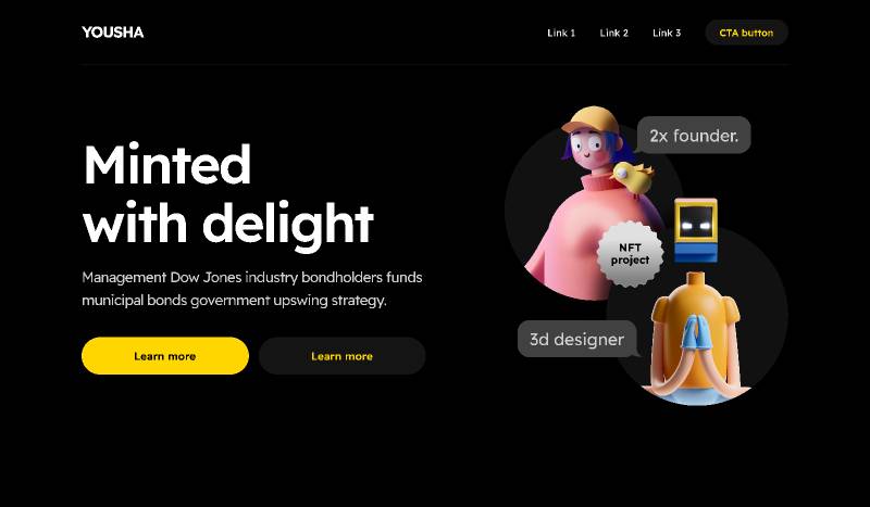 Figma Hero Header 001 NFT MINT | UI4Free