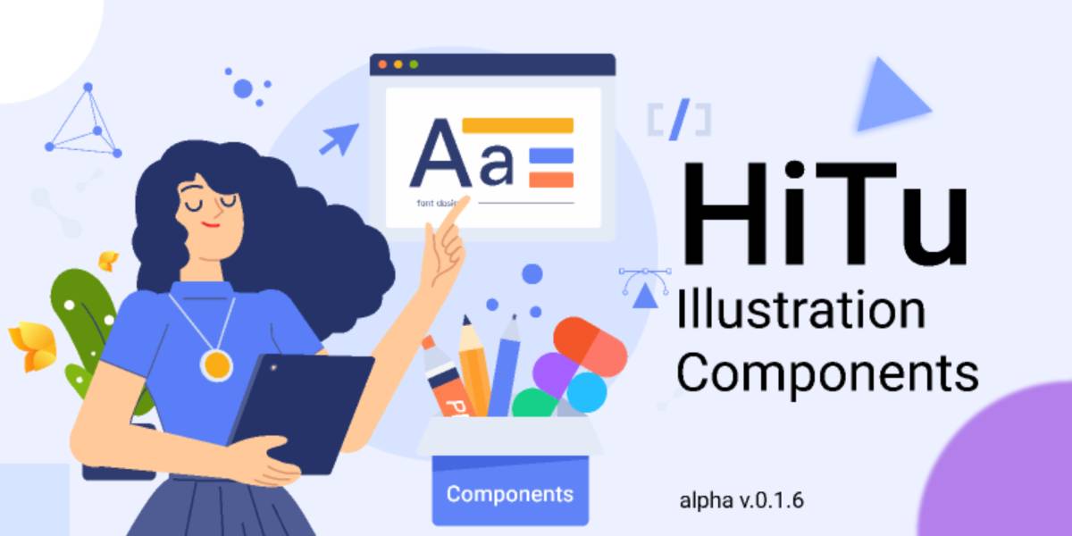 Figma Hitu Illustration Components | UI4Free