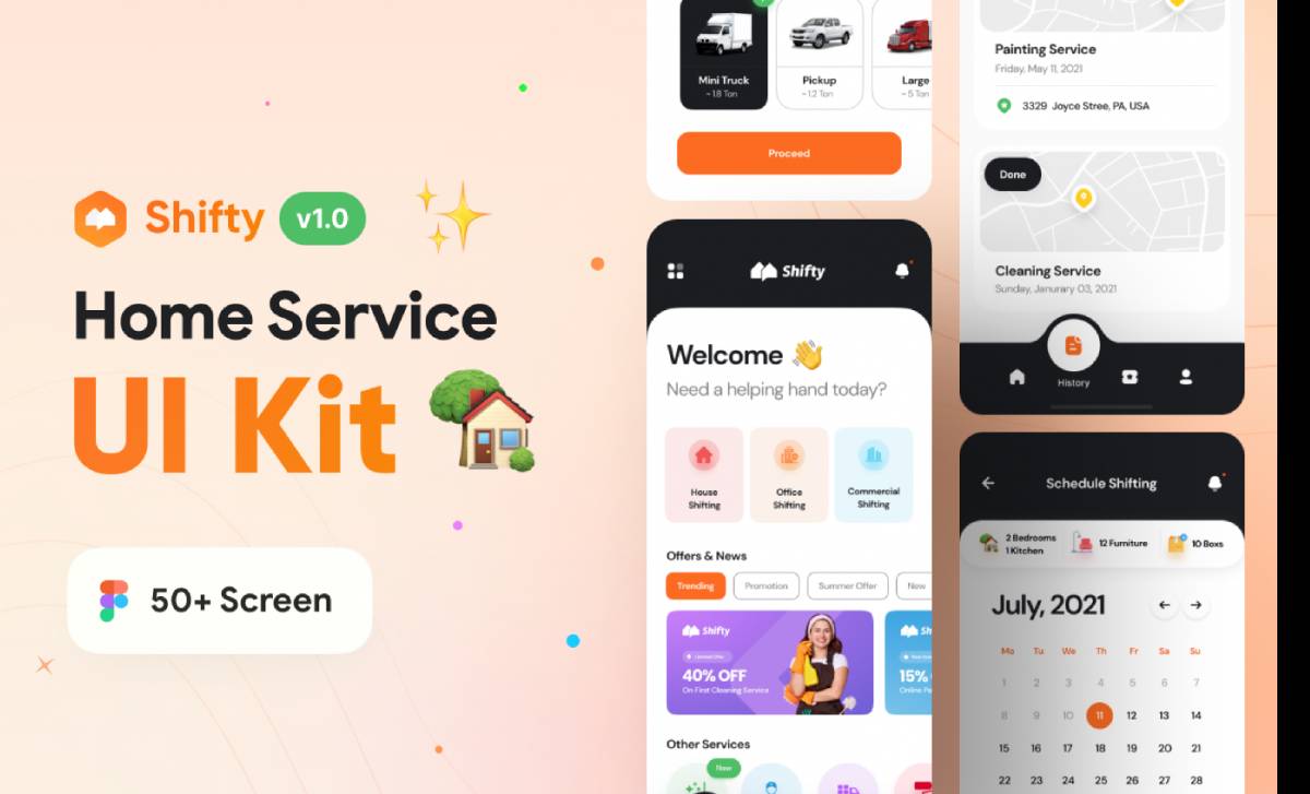 Figma House Service App | UI4Free