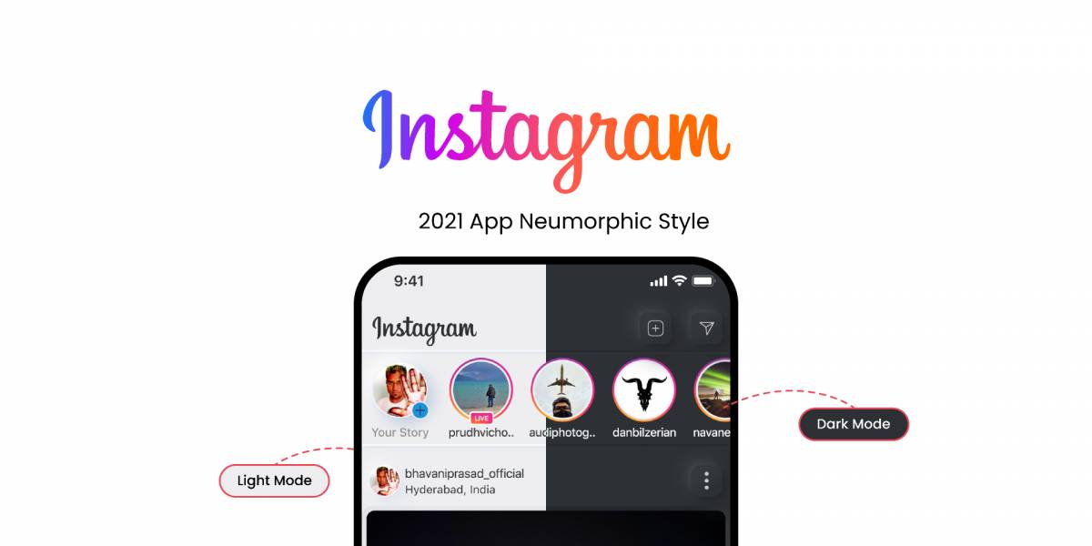 Figma Instagram UI Kit Neumorphic Style | UI4Free