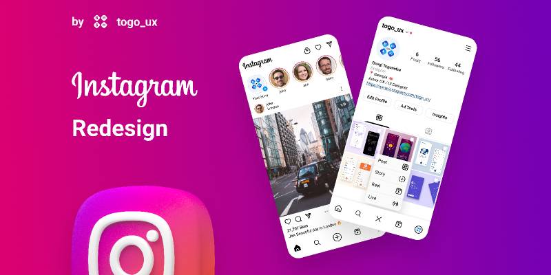 Figma Instagram UX/UI Redesign | UI4Free