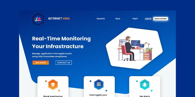 Figma INTERNET KING is a Landing page for Agency | UI4Free