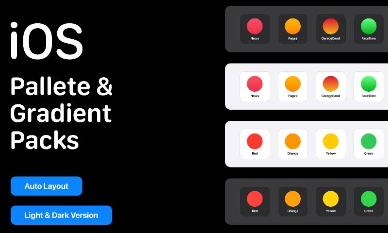 Figma iOS Pallete & Gradient Packs | UI4Free