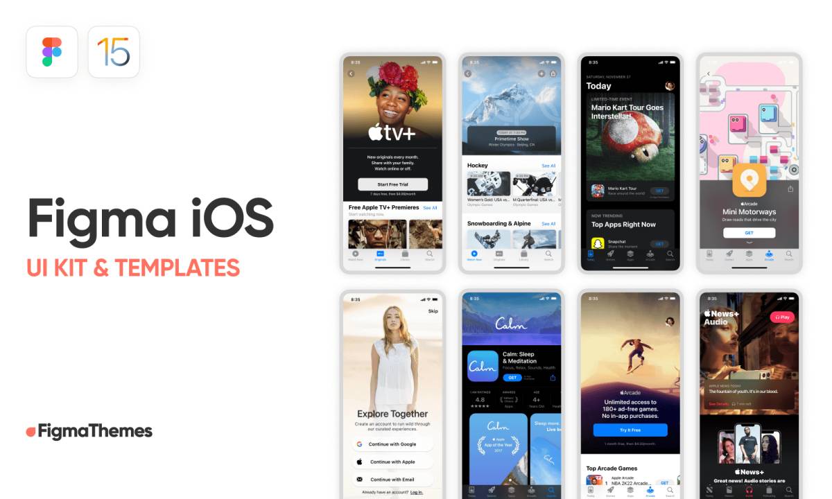 Figma iOS UI Kit & Templates | UI4Free