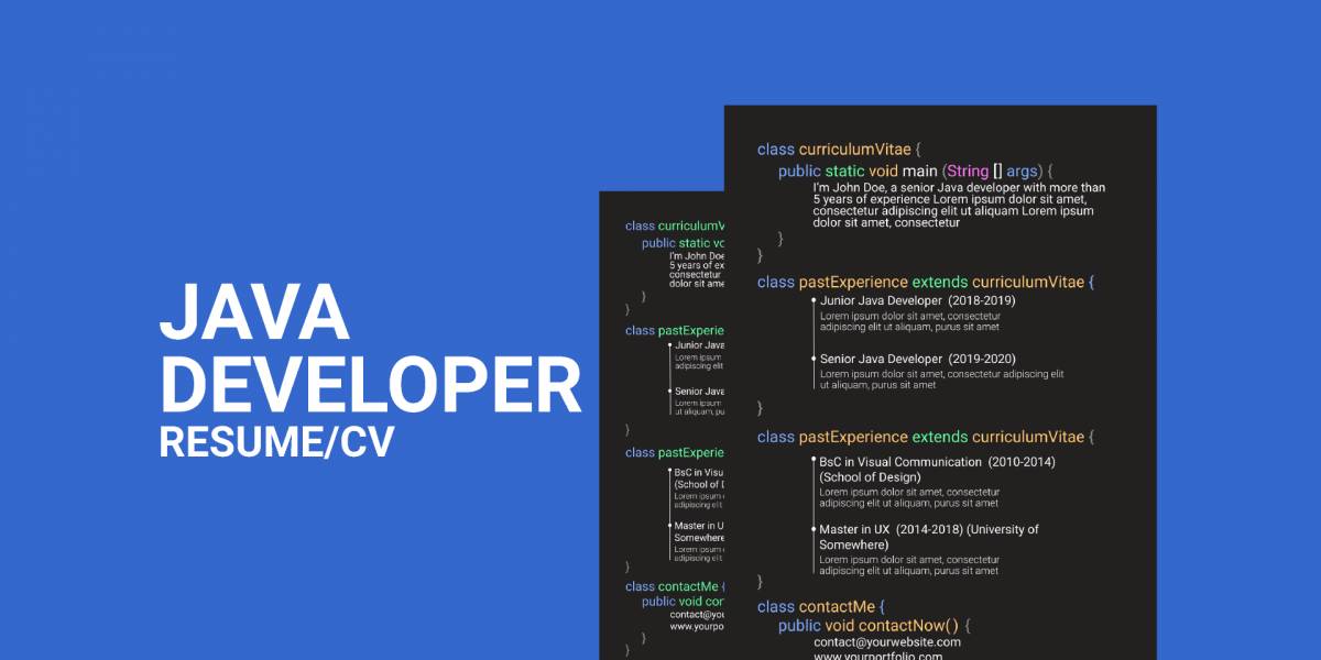 Figma Java developer resume CV | UI4Free