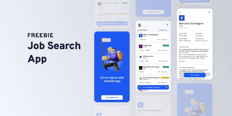 Figma JOBITS Mobile App Find Job | UI4Free