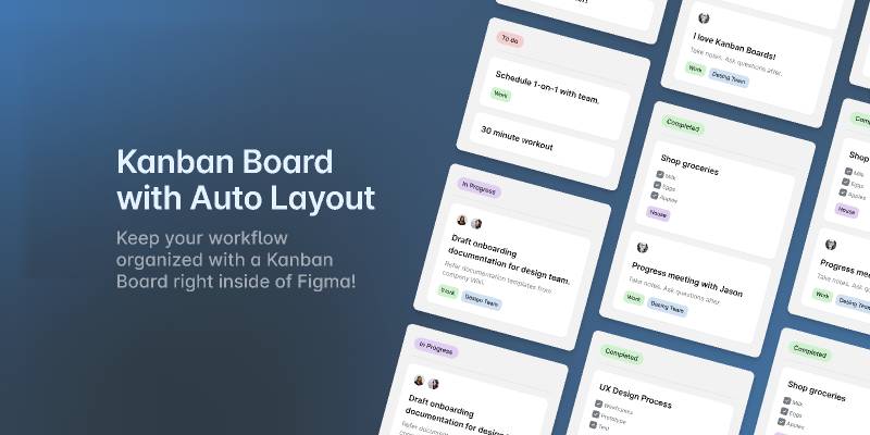 Figma Kanban Board with Auto Layout | UI4Free
