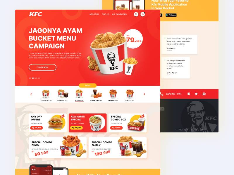 Figma KFC Redesign Website Template | UI4Free