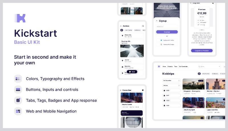 Figma Kickstart UI Kit | UI4Free
