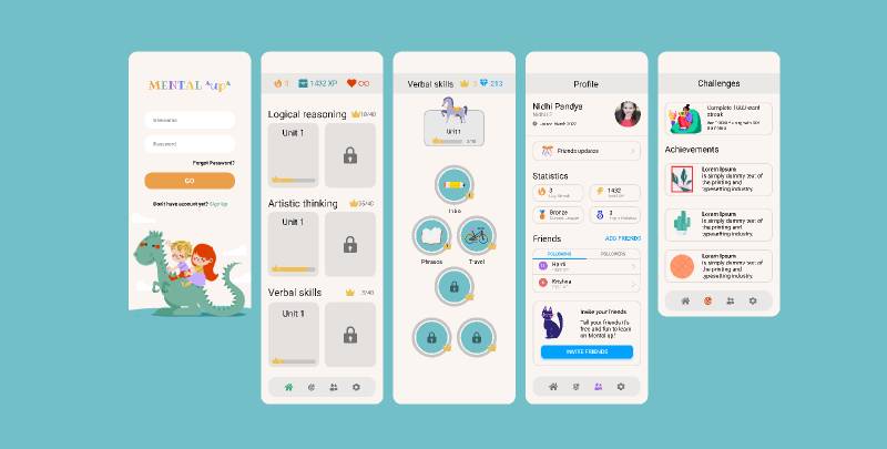Figma Kids educational games app | UI4Free