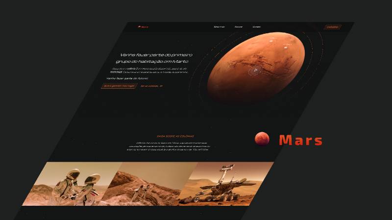 Figma Landing page colonization of mars | UI4Free