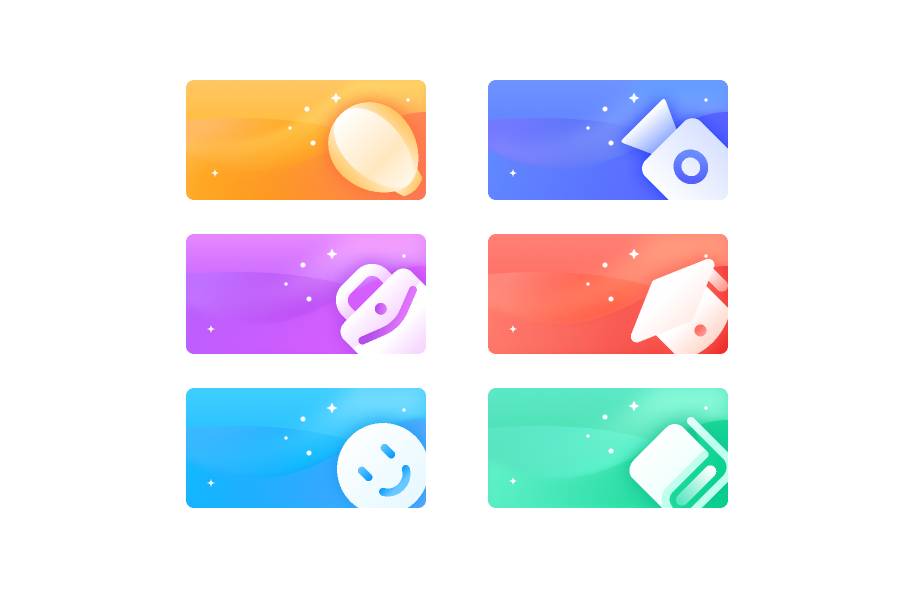 Figma Learn Card Colorfull | UI4Free