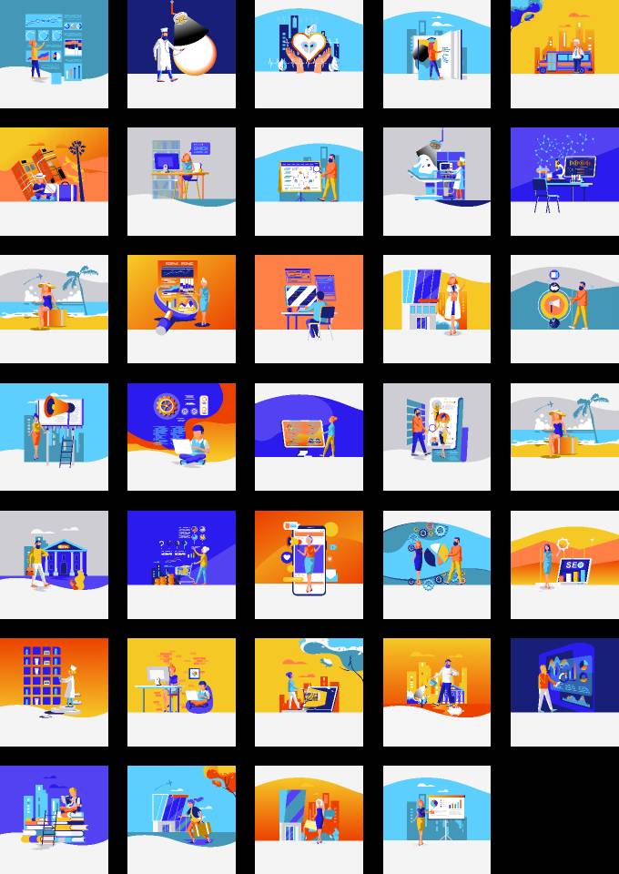 Figma llustrations for different projects, vector graphics | UI4Free