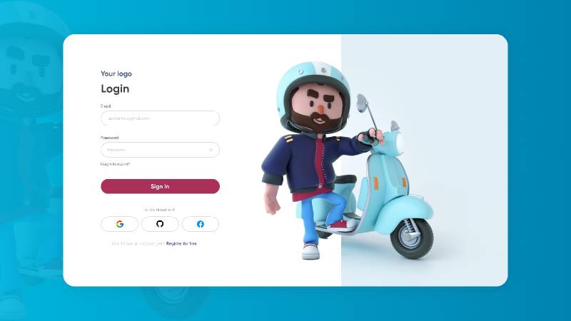 Figma Login Page Design | UI4Free