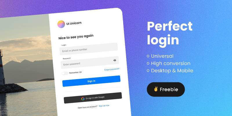 Figma Login Page Perfect UI | UI4Free