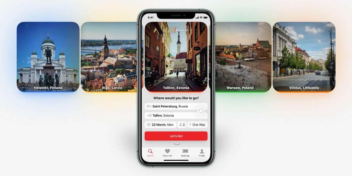 Figma LuxExpress App for booking bus tickets | UI4Free
