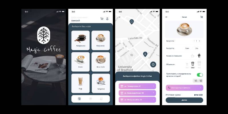 Figma Magic Coffee App iOS UI Kit | UI4Free