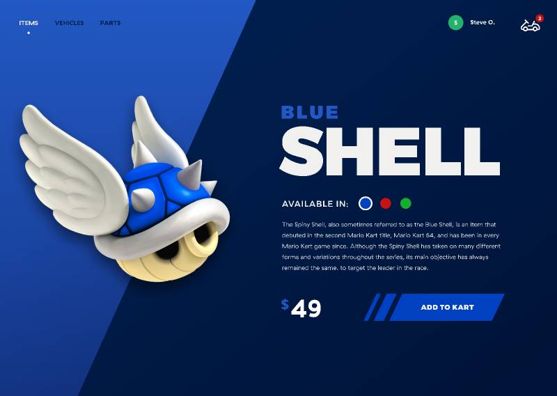 Figma Mario Kart Shop | UI4Free