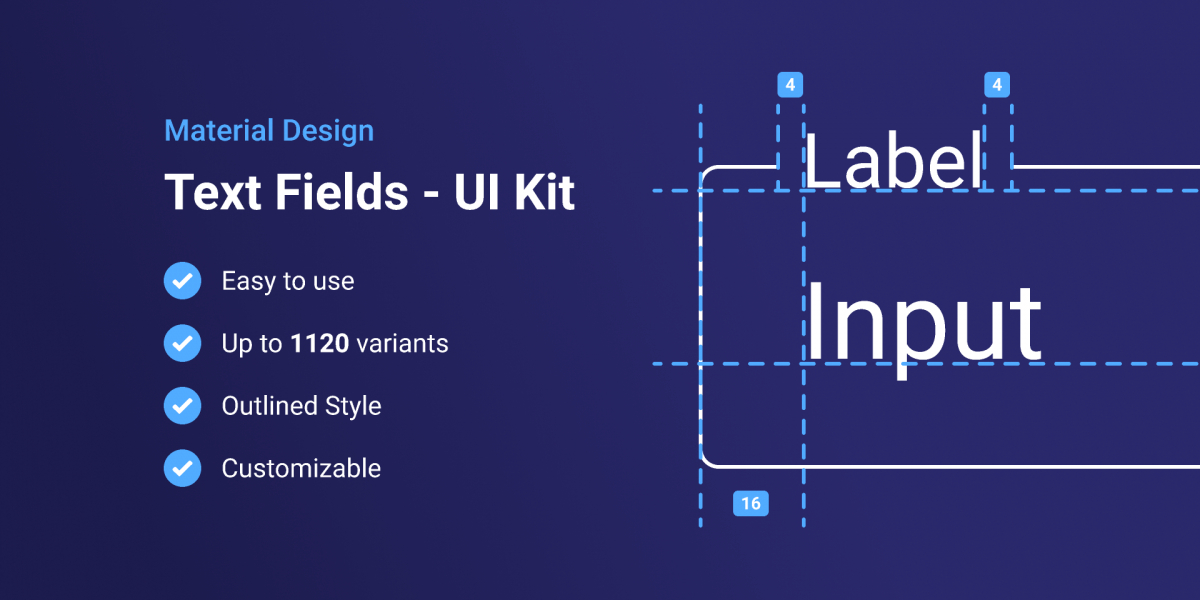 Figma Material Design Text Fields Inputs Outlined UI4Free