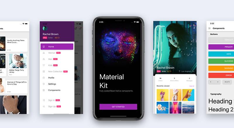 Figma Material Kit React Native Mobile Template | UI4Free