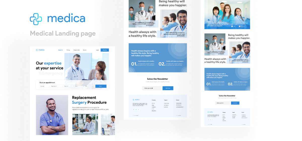 Figma Medical Landing page | UI4Free