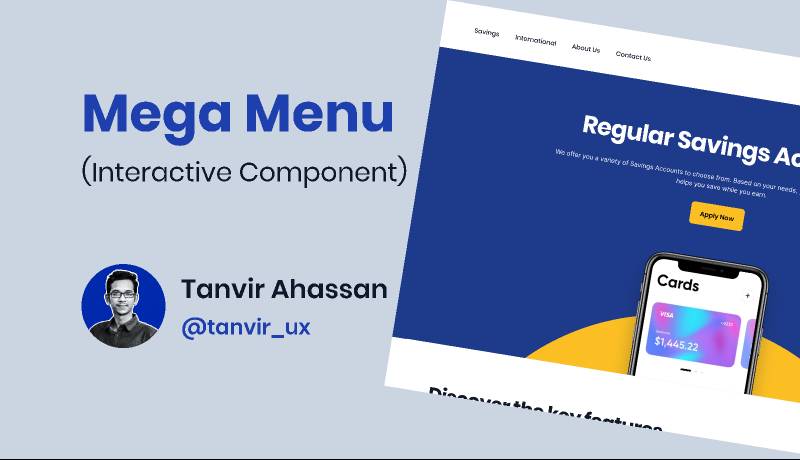 Figma Mega Menu Interactive Component | UI4Free