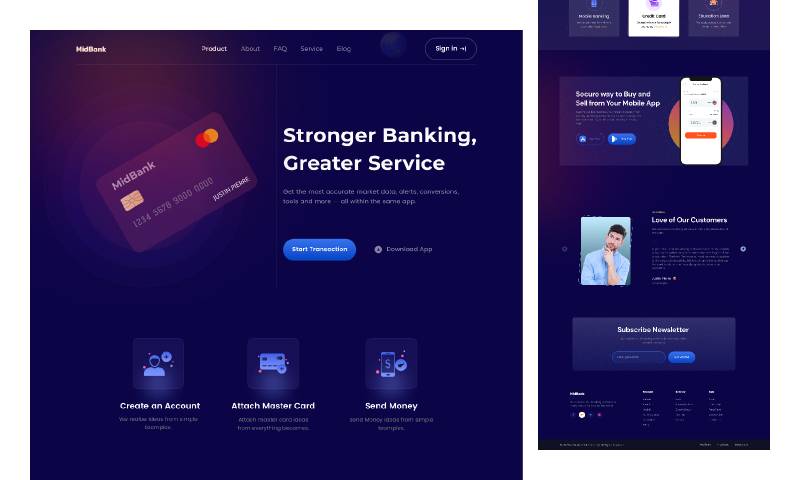 Figma Mobile Banking Website Landing Page Template | UI4Free