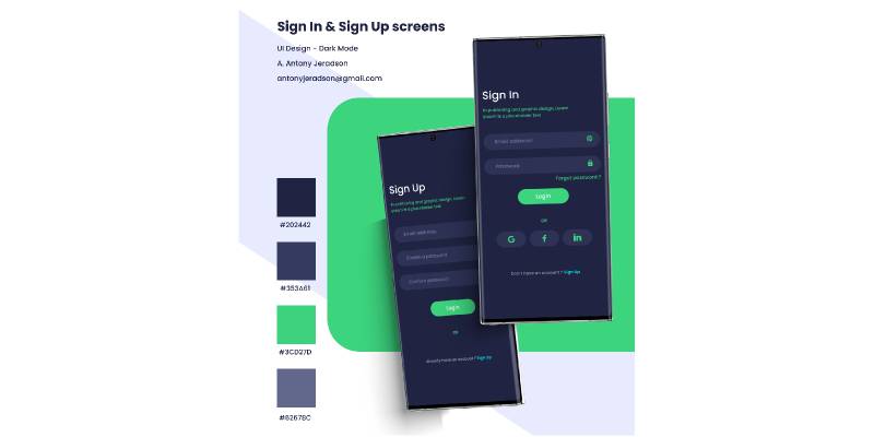 Figma Mobile SignIn SignUp Screen UI design | UI4Free