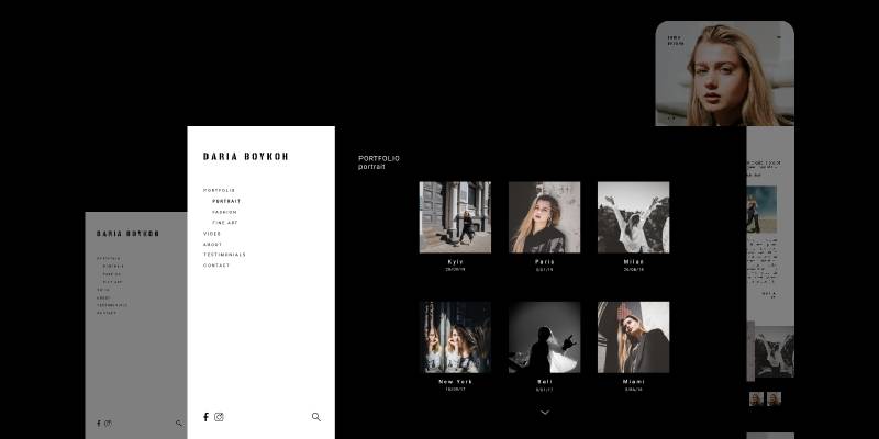 Figma Model's Portfolio Free Download | UI4Free