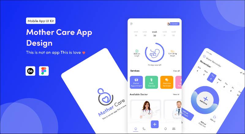 Figma Mother Care App Ui Kit | UI4Free