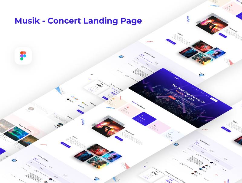 Figma Music Concert Landing Page Template UI4Free