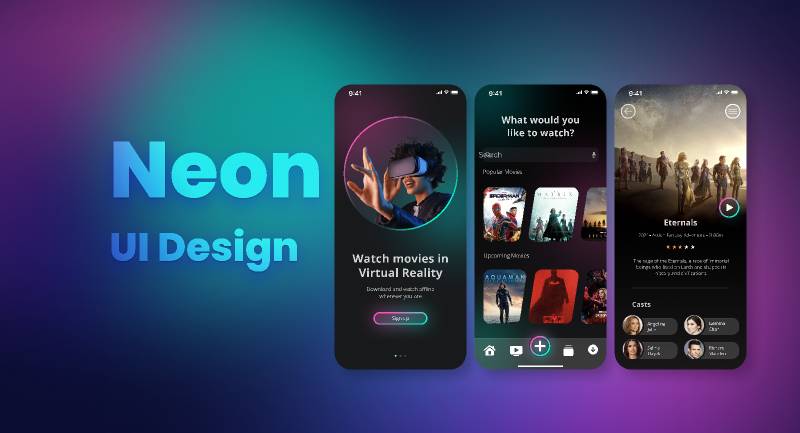Figma Neon UI Design | UI4Free