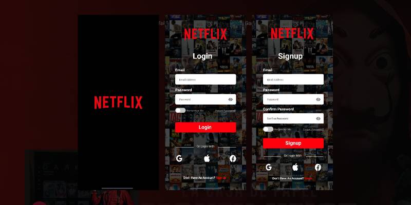 Figma Net Flix login page | UI4Free
