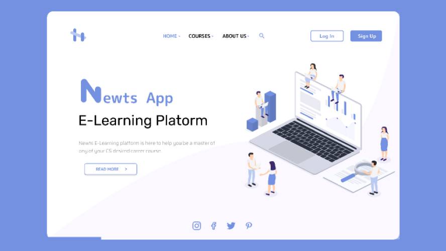 eLearning Landing Page Figma Template - Ui4free.com