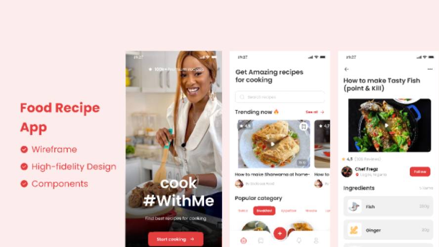 Figma Food delivery Ui kit - Ui4free.com