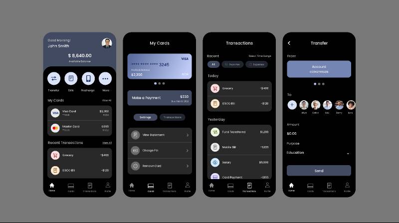 Figma Online Banking Mobile App Design | UI4Free