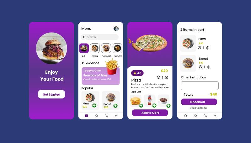 Figma Online Food Delivery | UI4Free