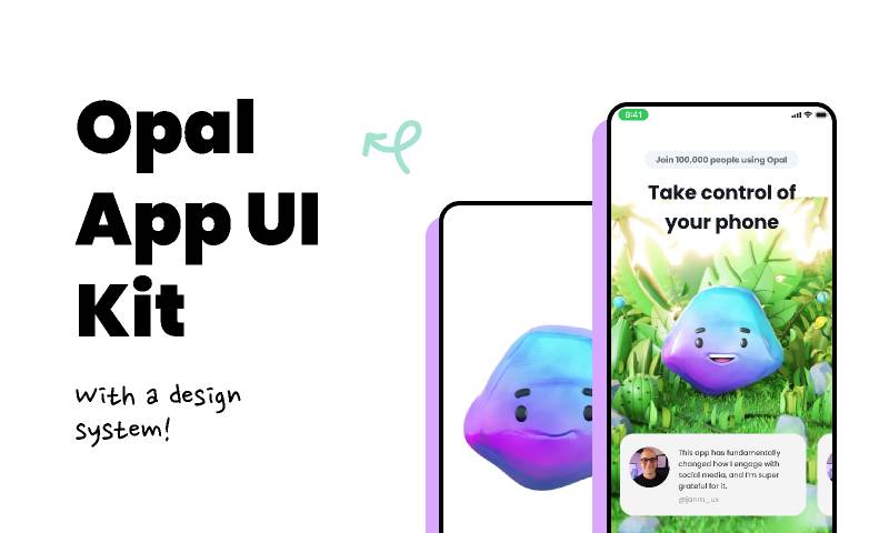 Figma Opal App Design UI Kit | UI4Free