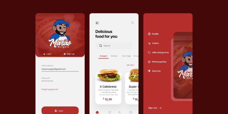 Figma Order Food App Free Download Template | UI4Free