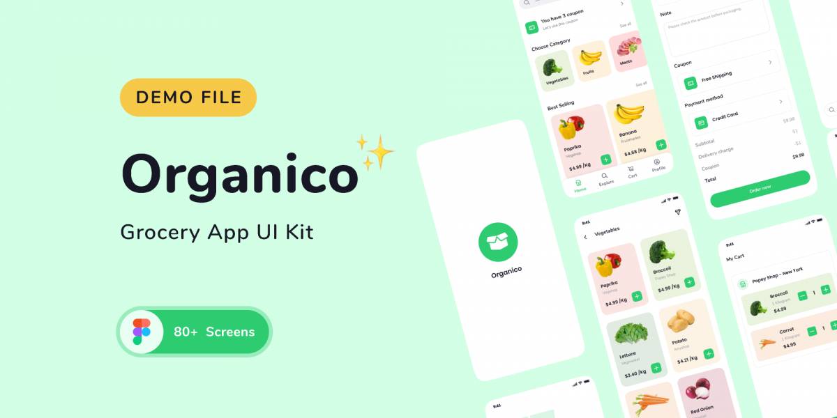 Figma Organico UI Kit Template - Ui4free.com