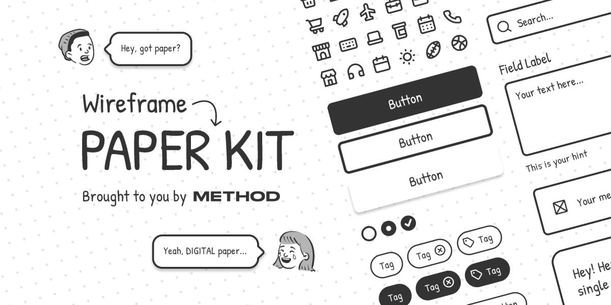 Figma Paper Wireframe Kit | UI4Free