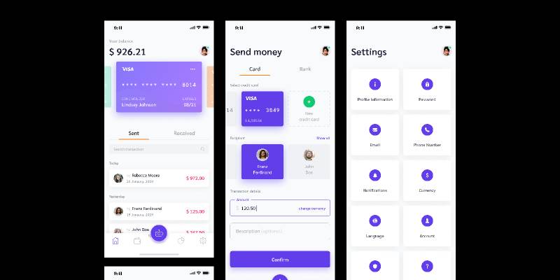 Figma Payment Mobile App Template | UI4Free