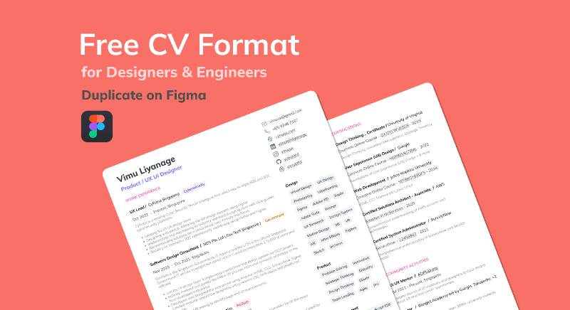 Figma Perfect CV Format for Designers & Engineers | UI4Free
