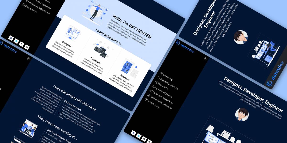 Figma Personal Portfolio for Fresher Free Download | UI4Free