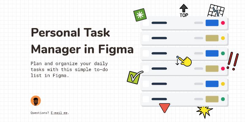Figma Personal Task Manager Template | UI4Free