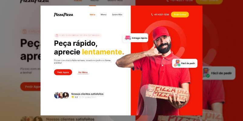 Figma Pizza Delivery UI Landing Page | UI4Free