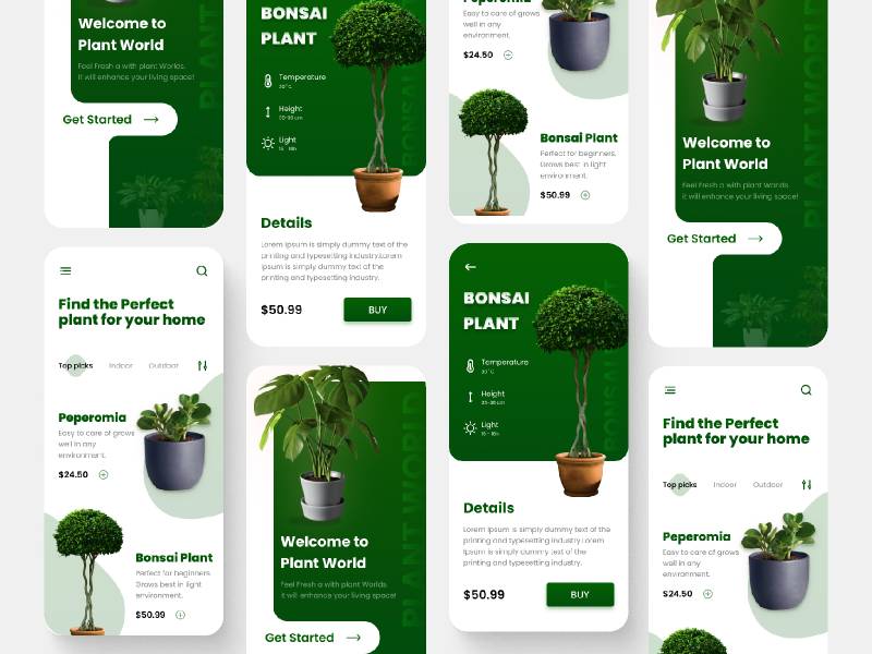 Figma Plant Mobile App Template | UI4Free