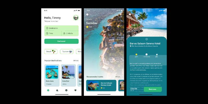 Figma Practice Work Travel App | UI4Free